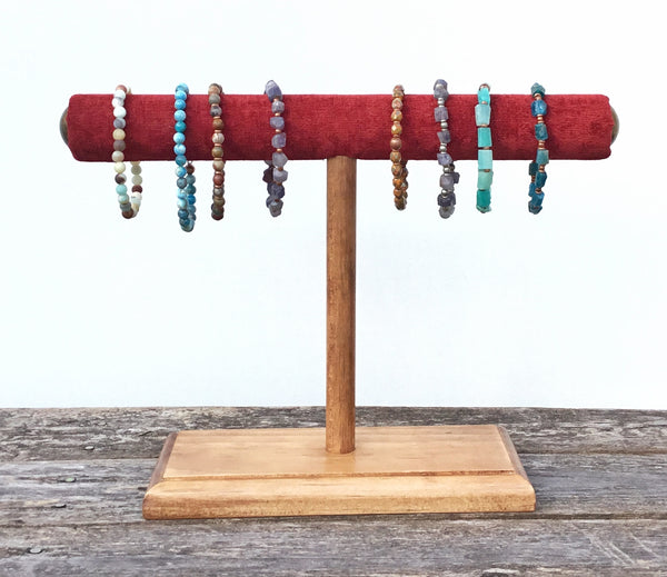 Jewelry Bracelet Stand Display Holder, Red Velvet T-Bar Watch Stand ...